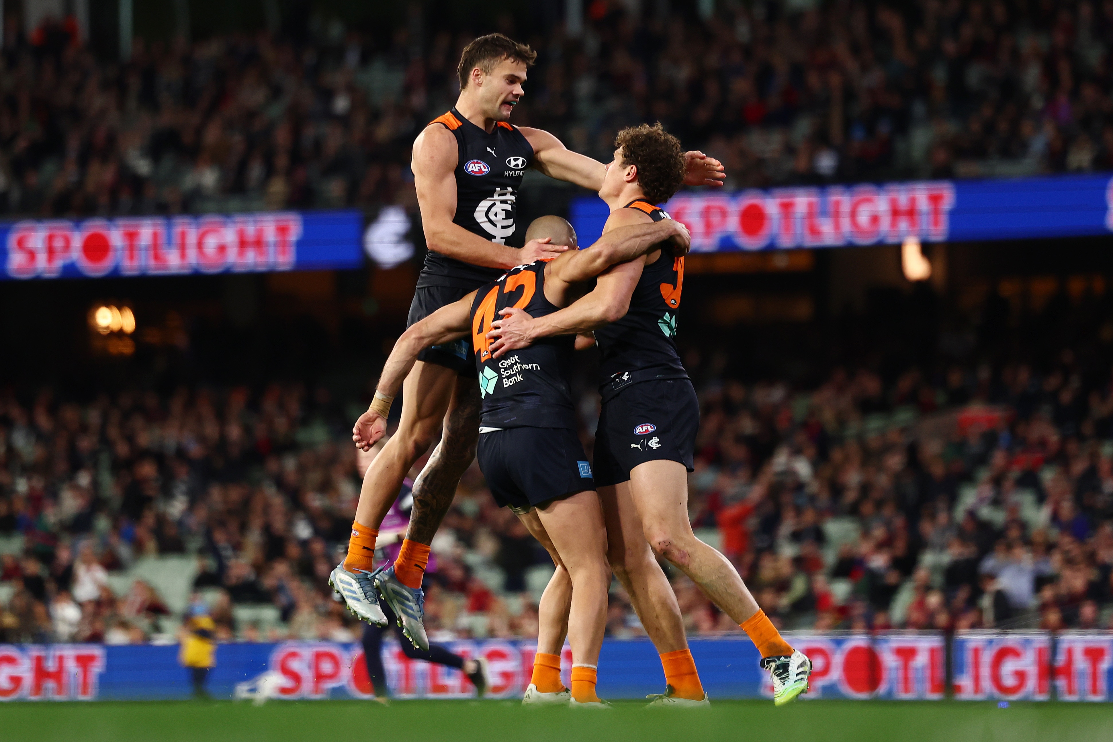 AFL match report: Youngsters step up, Blues show fight in narrow win