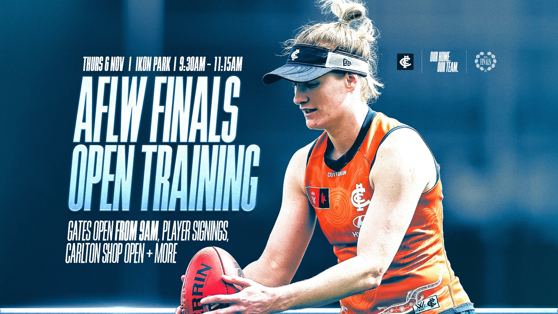 Join the AFLW Blues at open training before the elimination final!