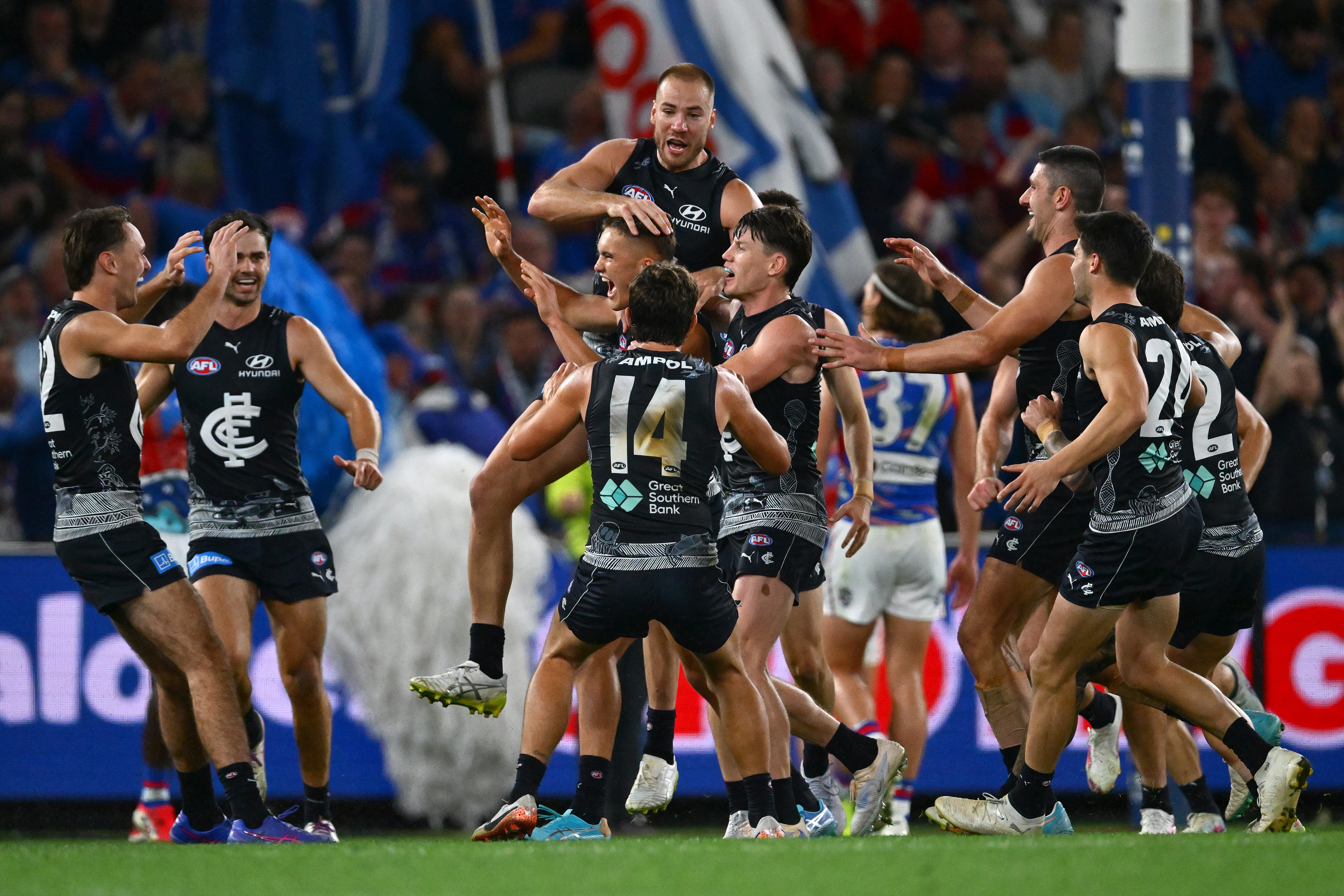 AFL match report: Blues step up with emotional win
