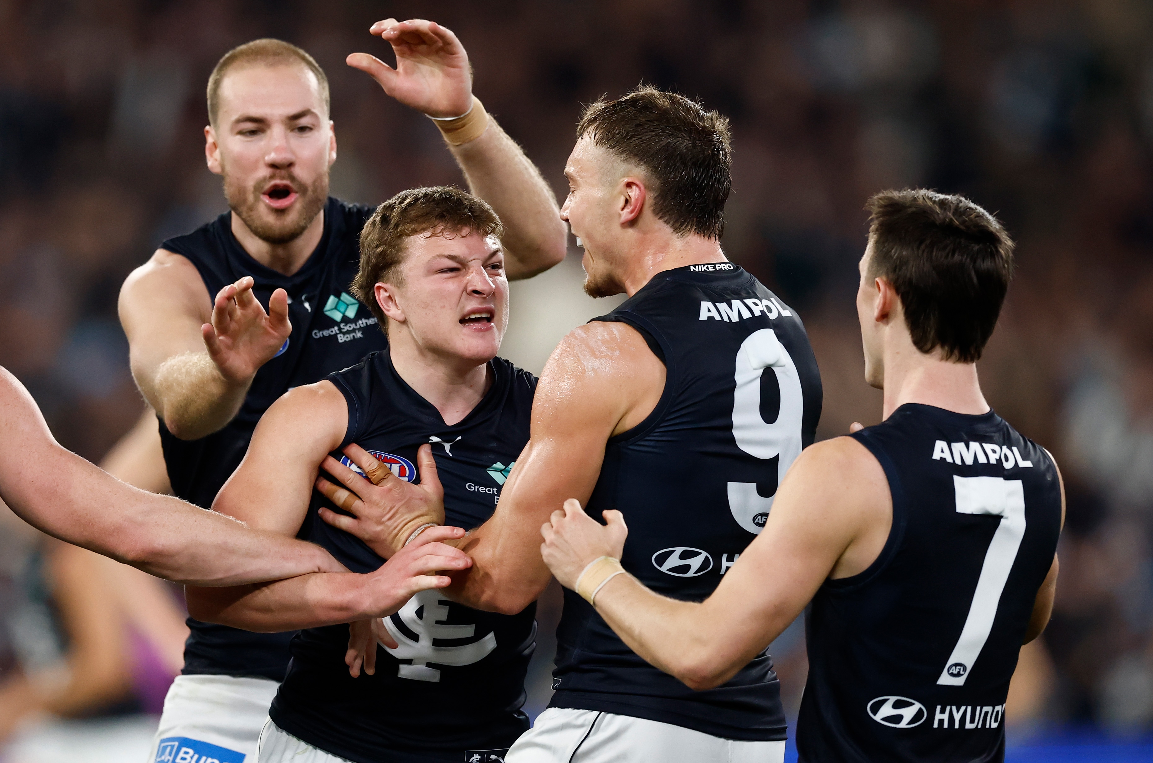 AFL match report: Blues show fight in scrappy win over arch rival