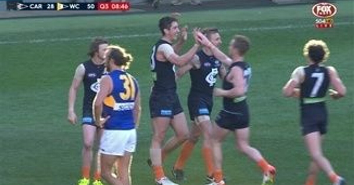 Weitering slots first AFL goal